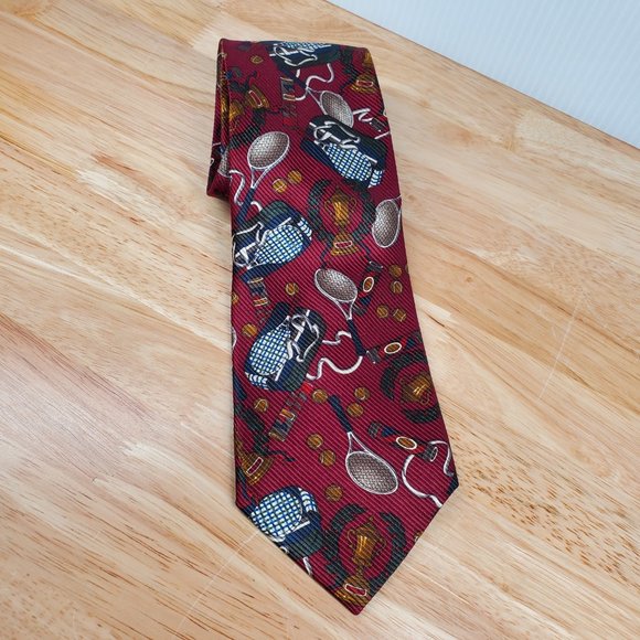 tom james | Accessories | Tom James Silk Tie Trophies Tennis Rackets ...